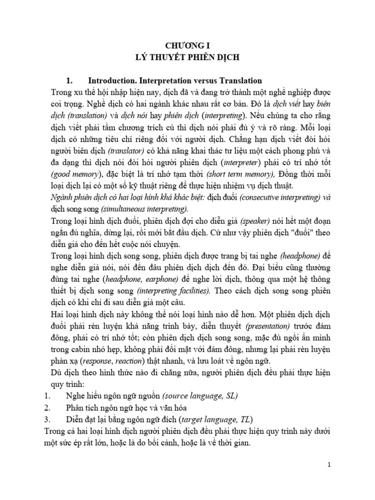 Giao Trinh Phien Dich 1 | PDF