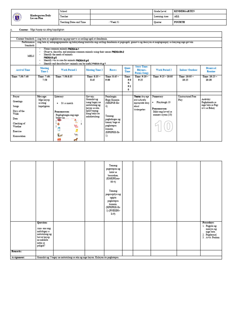 Kinder New DLL Week31 - Day3 | PDF