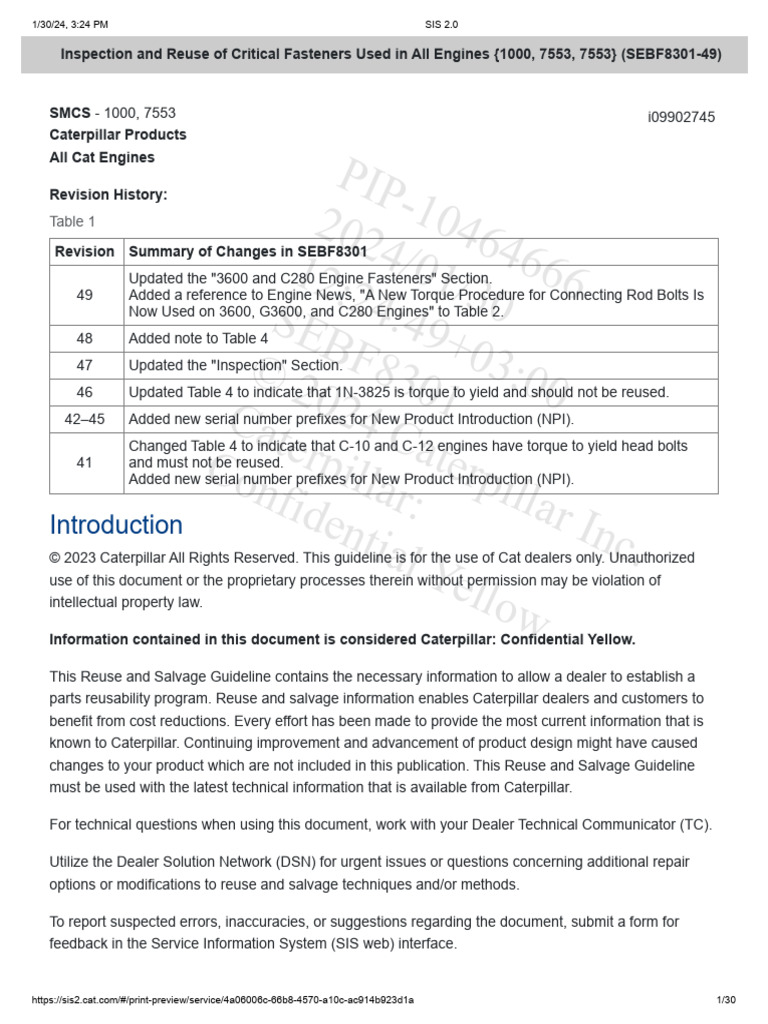 Inspection and Reuse of Critical Fasteners Used in All Engines | PDF ...