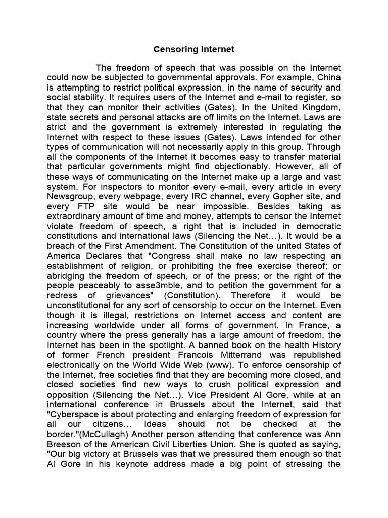 Censoring Internet | PDF | Politics | Social Science