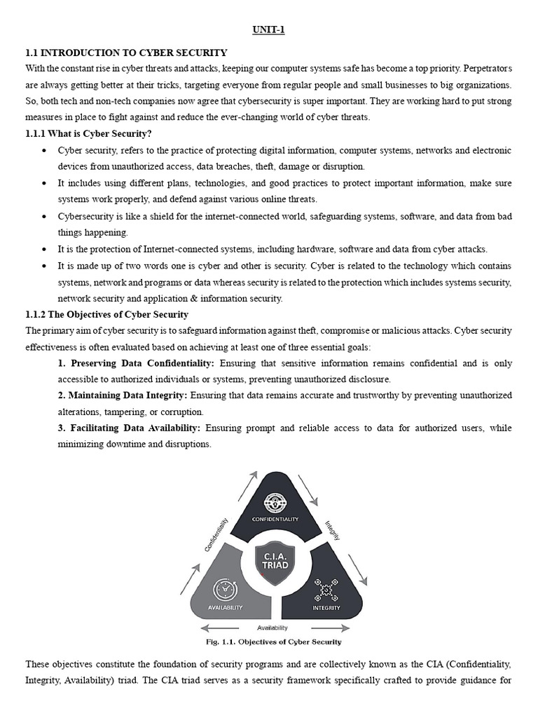 Unit 1 | PDF | Security | Computer Security