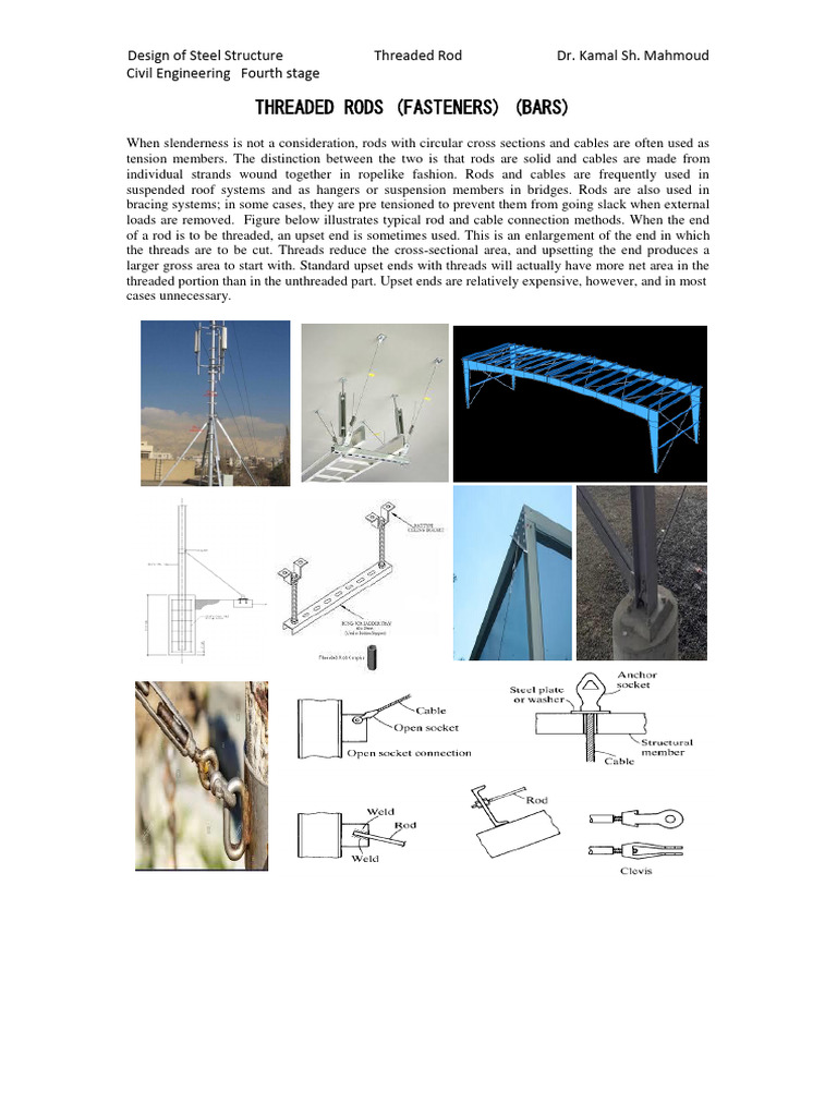 Threaded Tension Rod | PDF | Screw | Structural Engineering