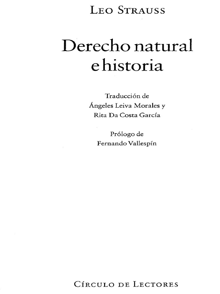 Strauss Leo - Derecho Natural E Historia | PDF