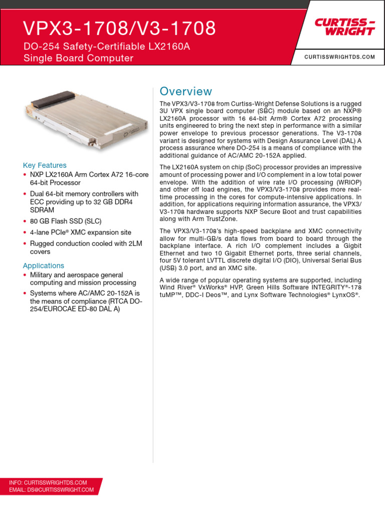 VPX3-1708-V3-1708-DO-254-Safety-Cert-Single-Board-Computer-product ...