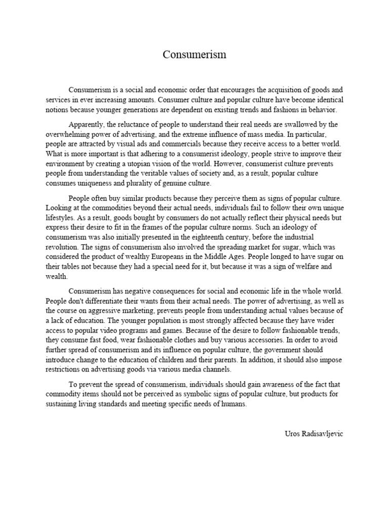 Consumerism | PDF | Consumerism | Behavioural Sciences