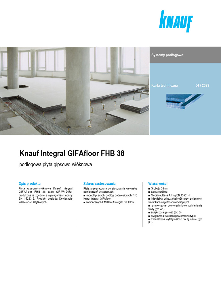 Karta Produktu Knauf Integral GIFAfloor FHB 38 | PDF