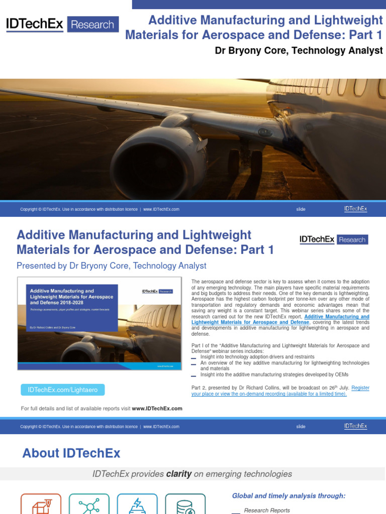 Additive Manufacturing and Lightweight Materials For Aerospace and ...