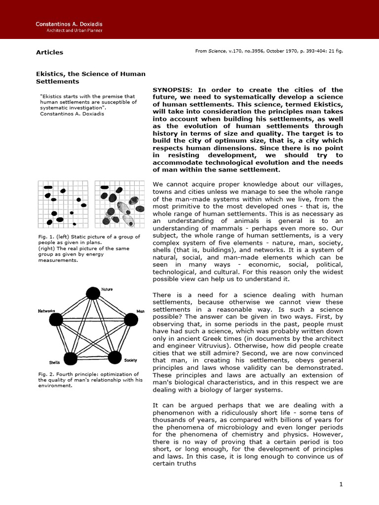 Ekistics The Science of Human Settlements | PDF | Science