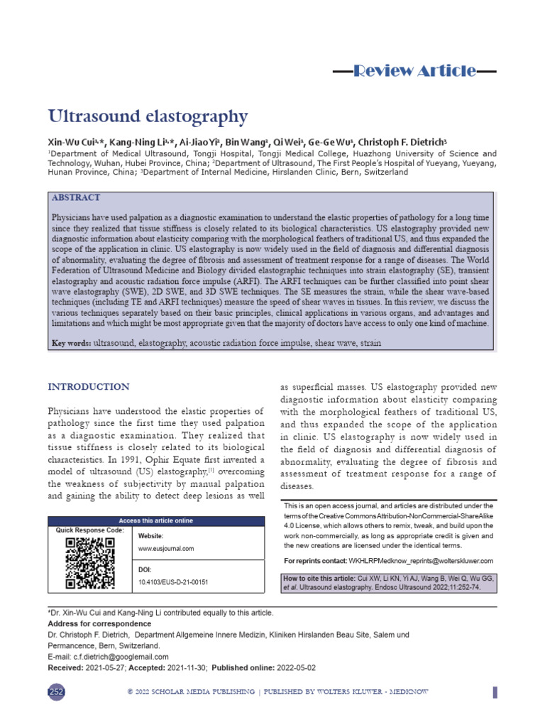 Ultrasound Elastography | PDF | Medical Imaging | Medical Specialties