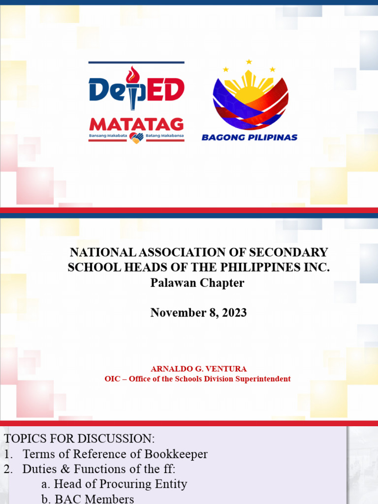 Session 1 Terms of Reference BAC Members and HOPE KRA of Bookkeeper ...