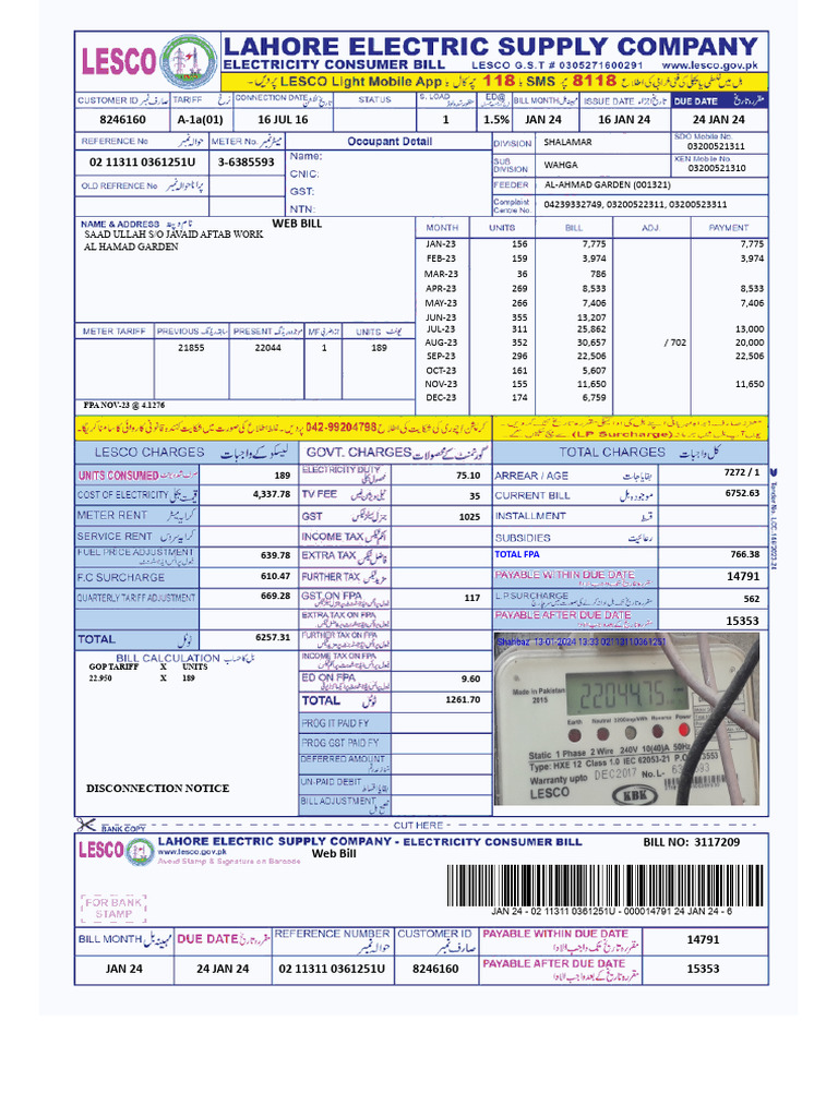 LESCO - Web Bill | PDF