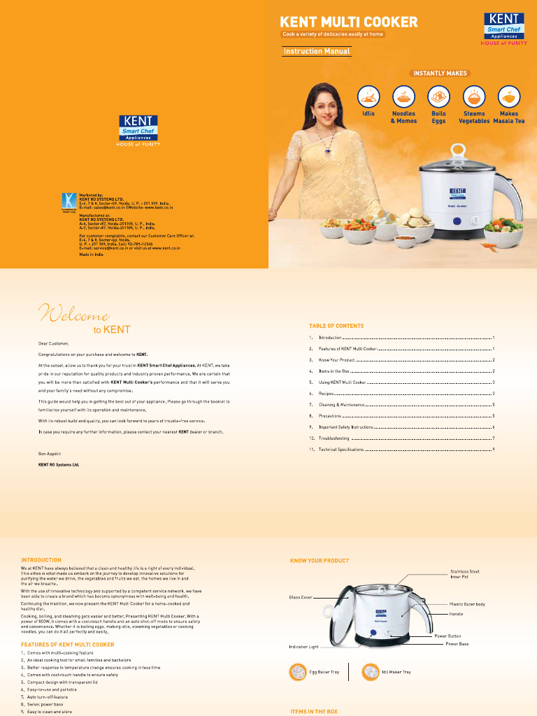 Kent Multi Cooker 16114 | PDF