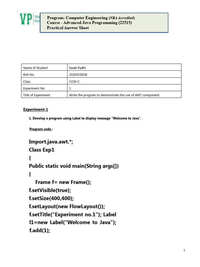 Ajp All Practicals | PDF | Method (Computer Programming) | Software Development