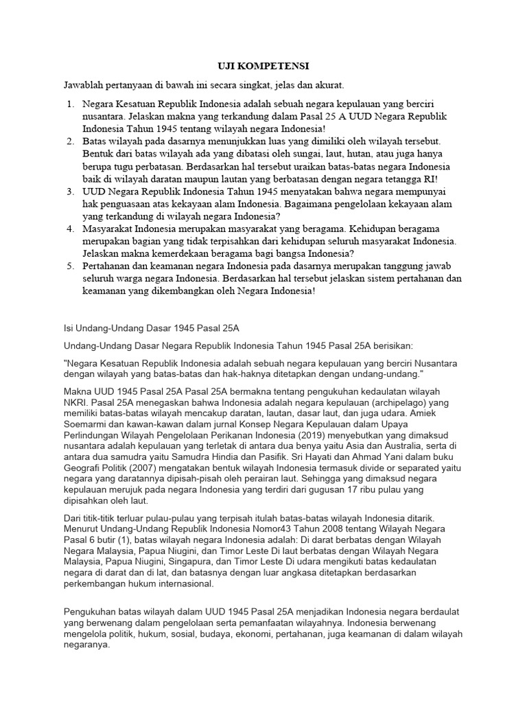 Uji Kompetensi PKN | PDF