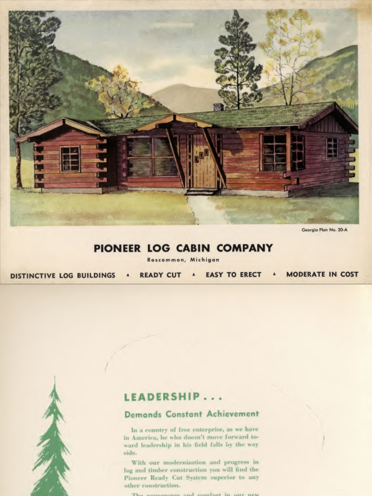 Pioneer Log Cabin Co Bookof Plans 0001 | PDF | Lumber | Wood