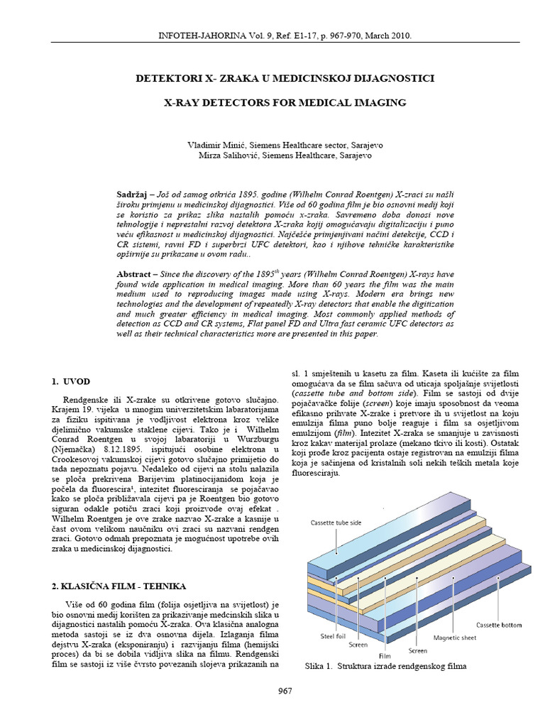 Detektori RTG Zraka U Medicinskoj Dijagnostici | PDF