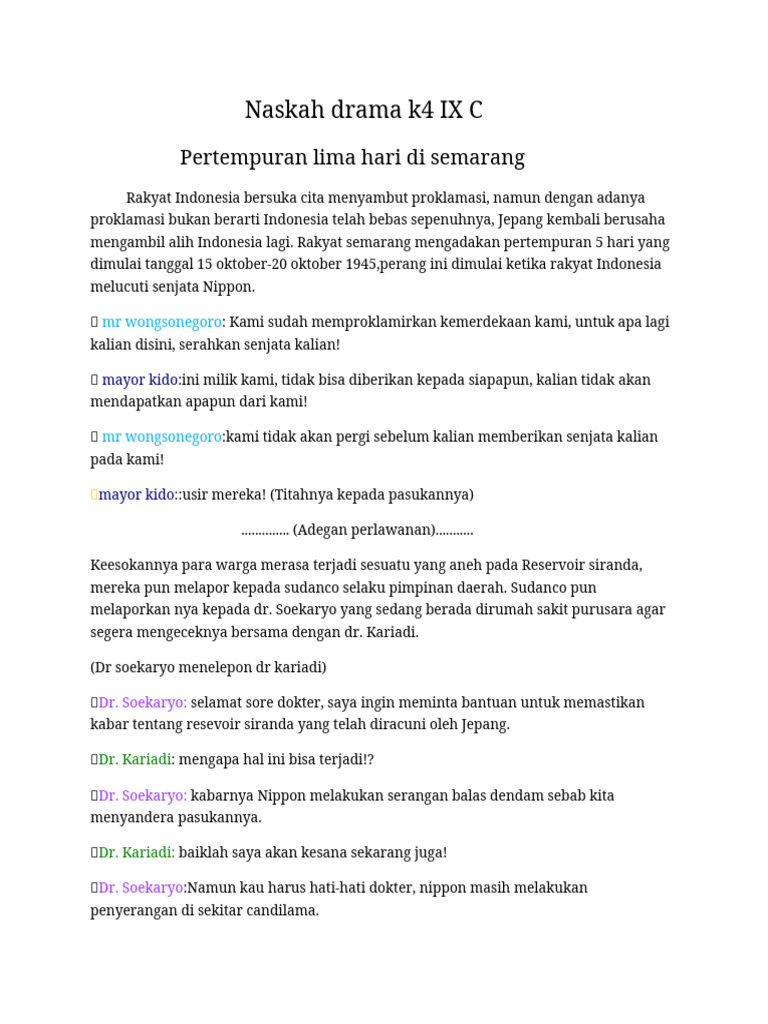 Naskah Drama k4-WPS Office | PDF