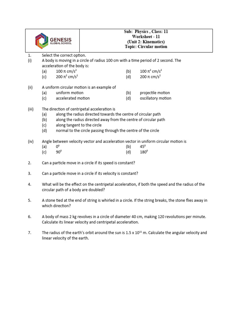 Unit - 2, Circular Motion | PDF