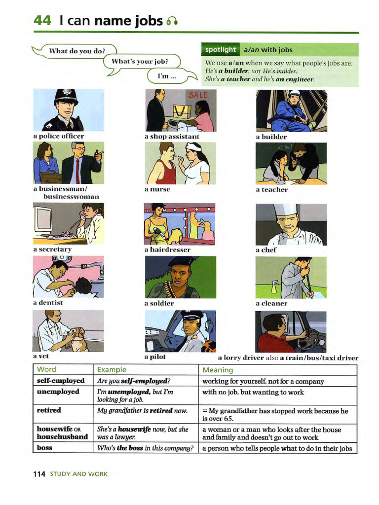 Vocabulary - Jobs | PDF