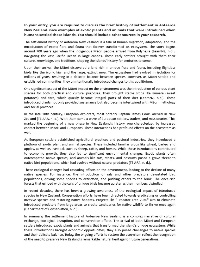 EN404 Discussion Board 3 | PDF | Introduced Species | Māori People
