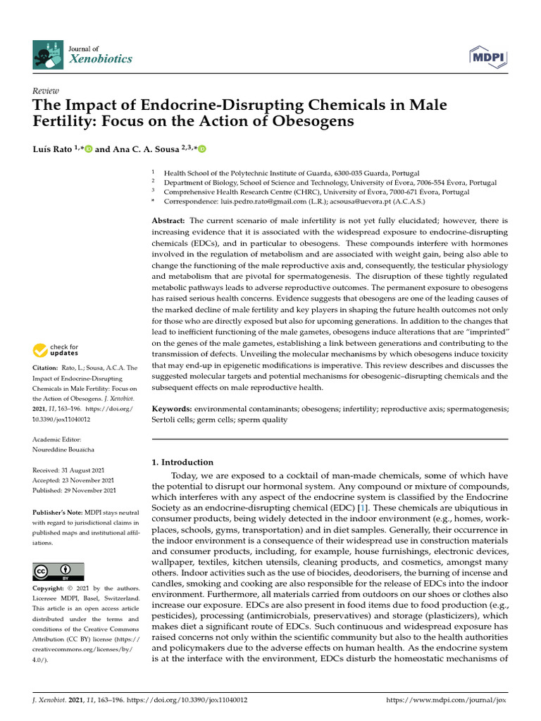 The Impact of Endocrine-Disrupting Chemicals in Male Fertility: Focus ...