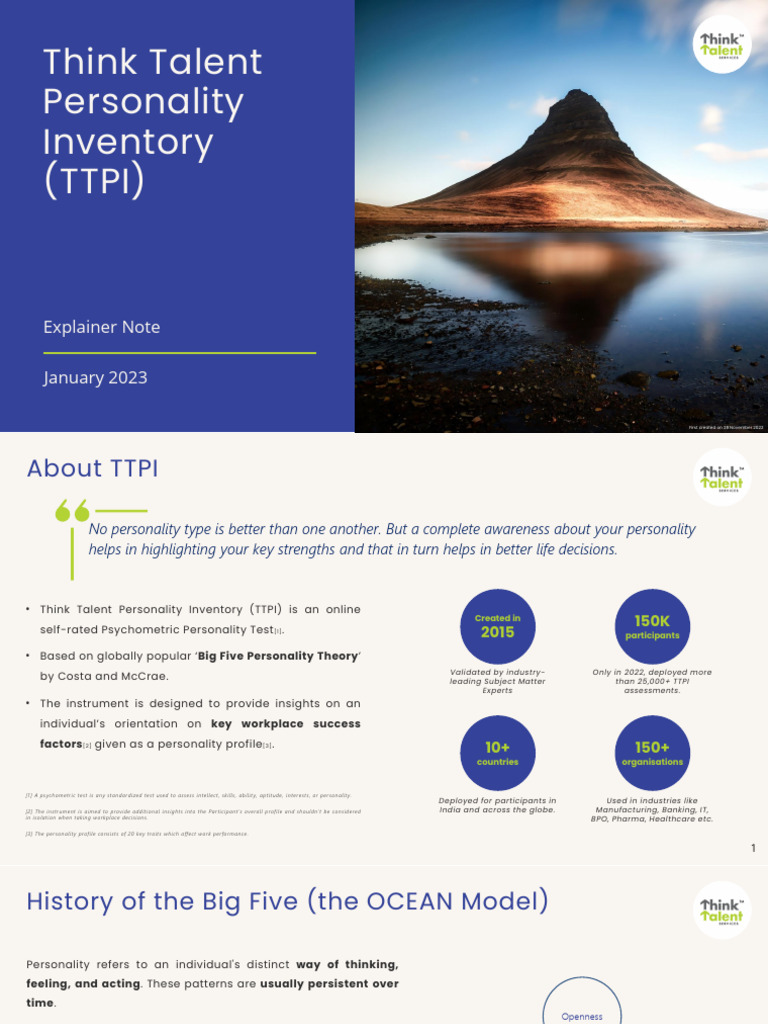 TTPI Explainer Note_2023 | PDF | Extraversion And Introversion | Human Development