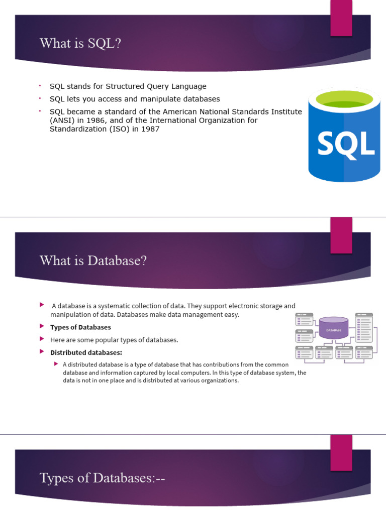 SQL-1 (Scratch To Advance) | PDF | Relational Database | Databases SQL-1 (Scratch To Advance) | PDF | Relational Database | Databases
