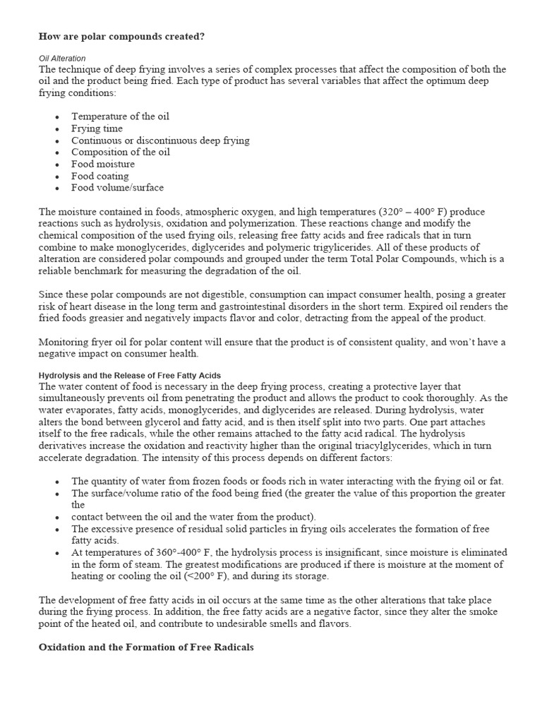 How Are Polar Compounds Created | PDF | Water | Cooking Oil