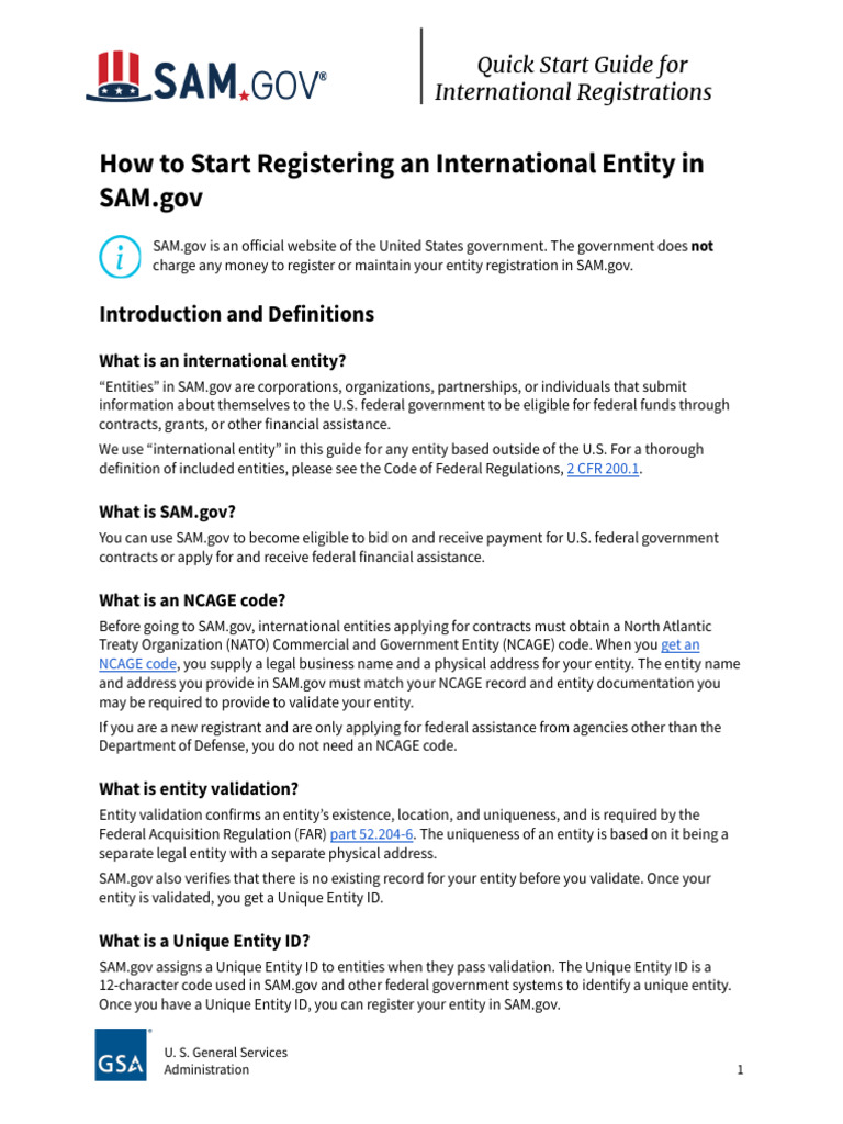 Quick Start Guide For International Registrations | PDF | Government