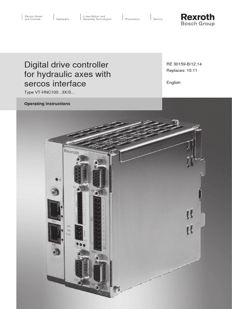 Digital Drive Controller For Hydraulics Axes With Sercos Interface - Re30159-B - 2014-12 | PDF ...