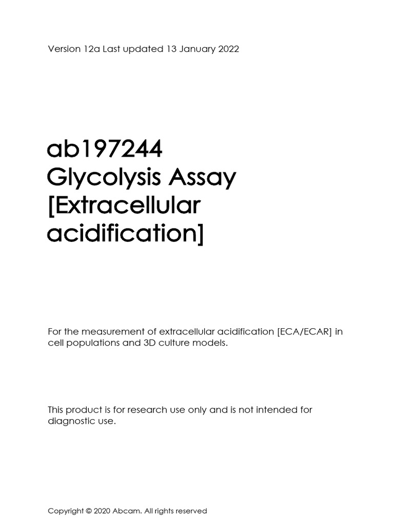 Glycolysis Assay Extracellular Acidification Protocol Book V12a ...