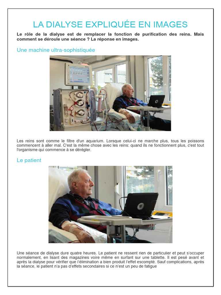 Dialyse : Fonctionnement en Images | PDF | Hémodialyse | Médecine
