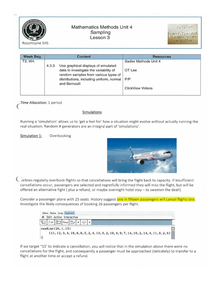 Simulations Lesson 3 Student | PDF