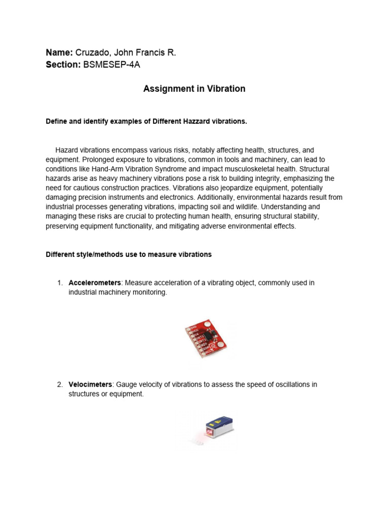 Assignment in Vibration | PDF