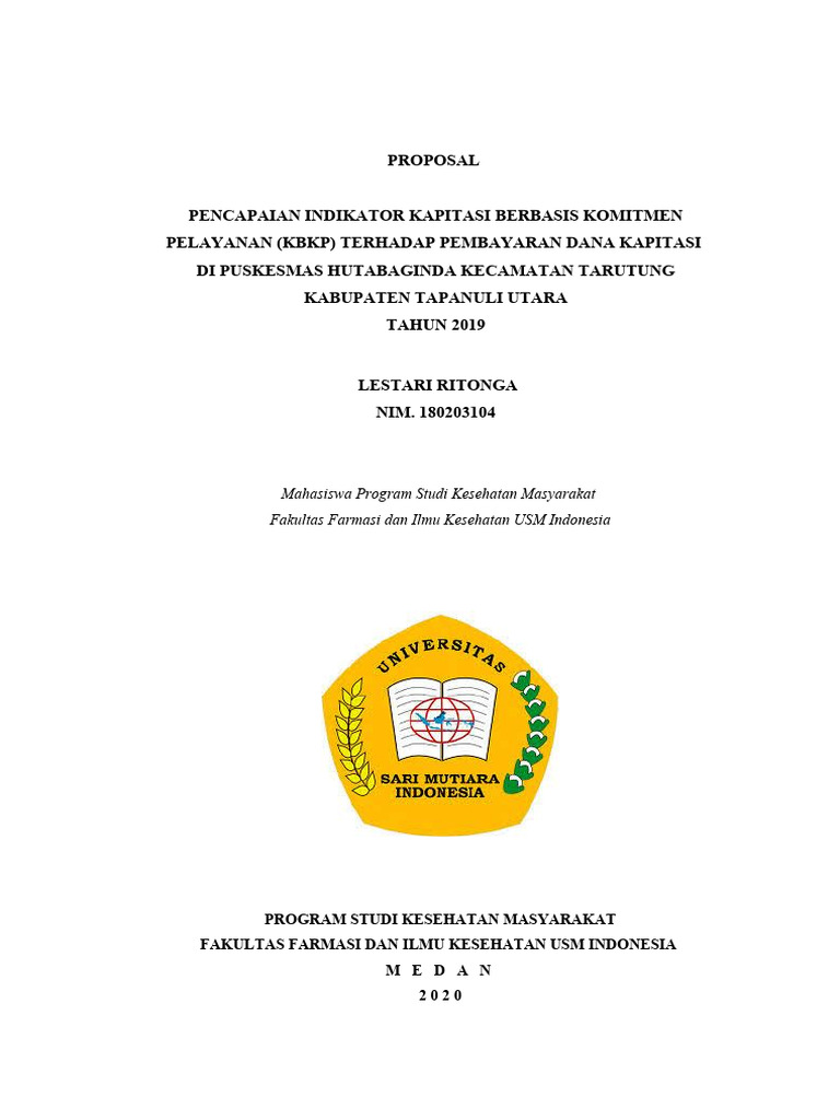 Contoh Proposal - Sari Mutiara Medan | PDF | Pengembangan Diri
