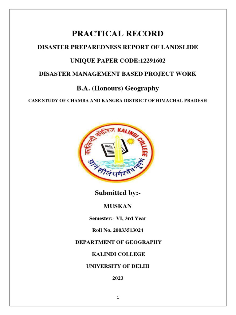 Final Report DMR | PDF | Natural Disasters | Landslide