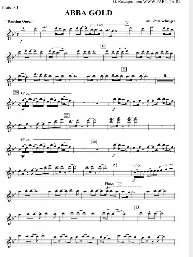 Abba Medley for Concert Band Parts | PDF