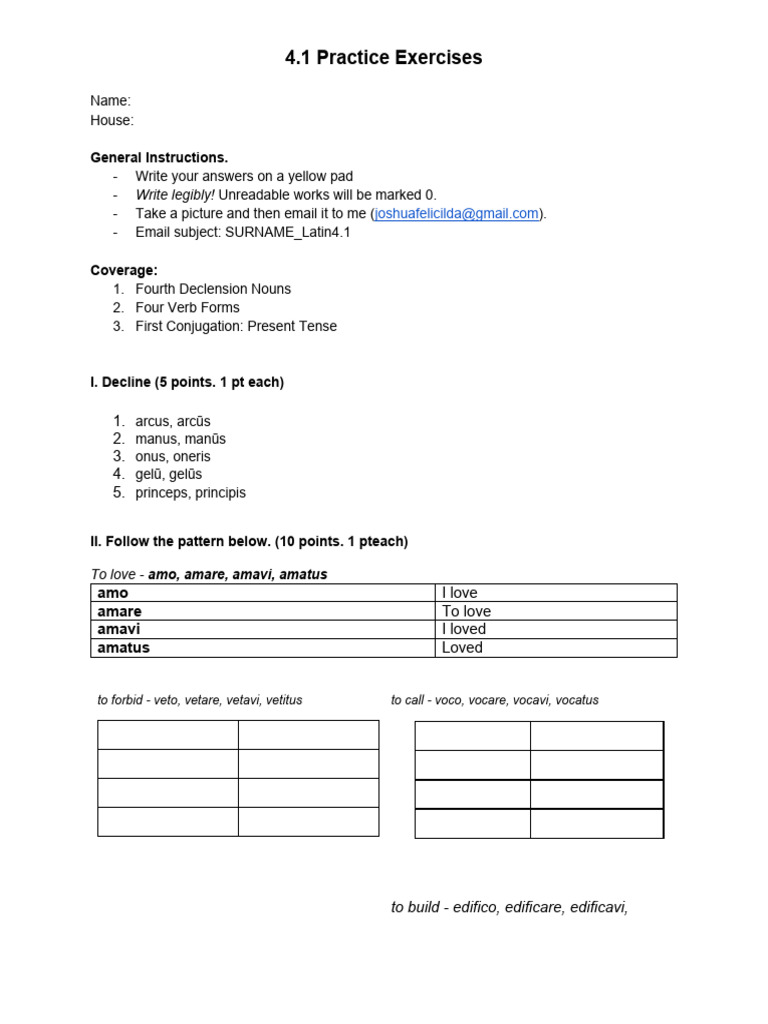 4.1 Practice Exercises | PDF