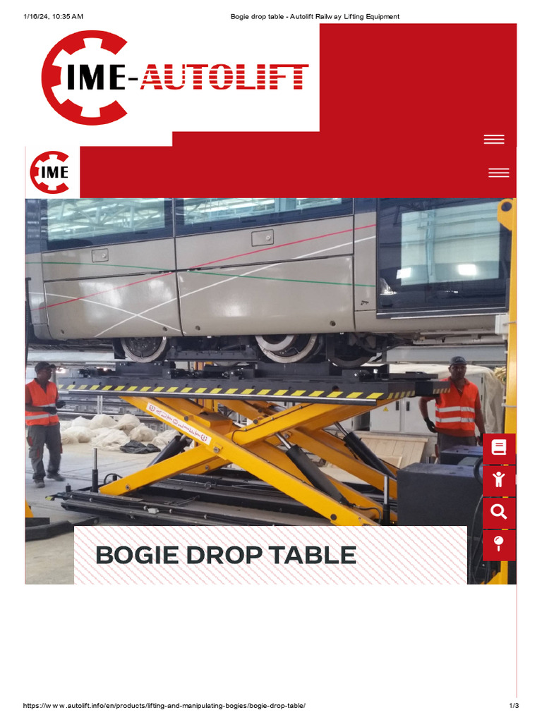 IME Autolift - Bogie Drop Table - Autolift Railway Lifting Equipment ...