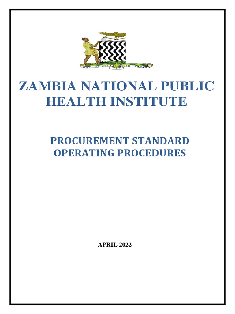 Final Znphi Procurement Standard Operating Procedures April 2022 | PDF ...