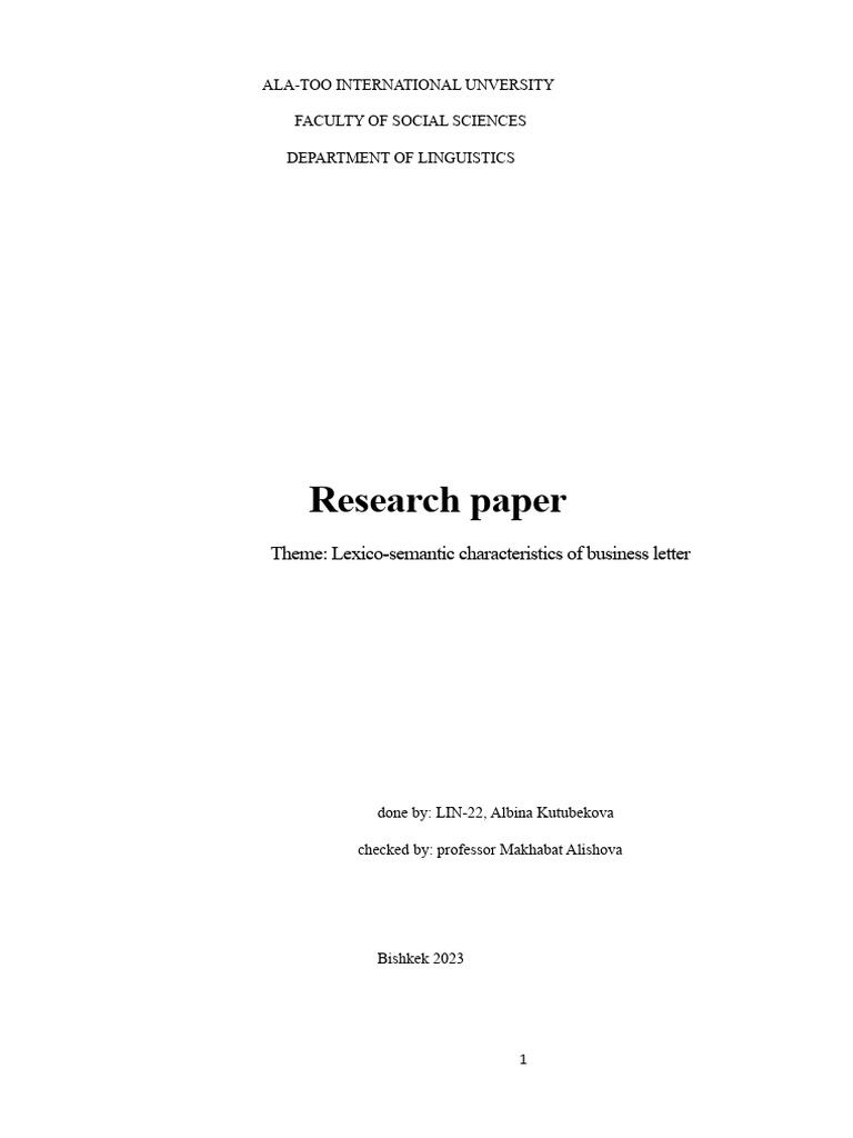 Course Paper | PDF | Economics | Communication