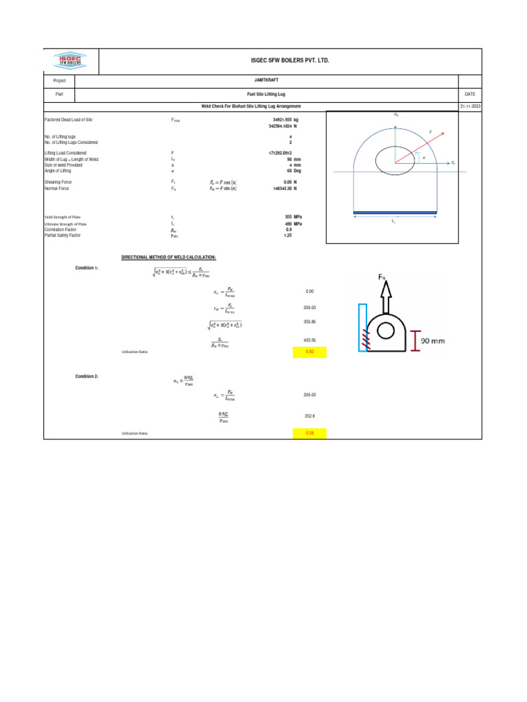 Silo Lifting Lug Weld Check (Shell To Lug) Jamtkraft Biofuel Vertical ...