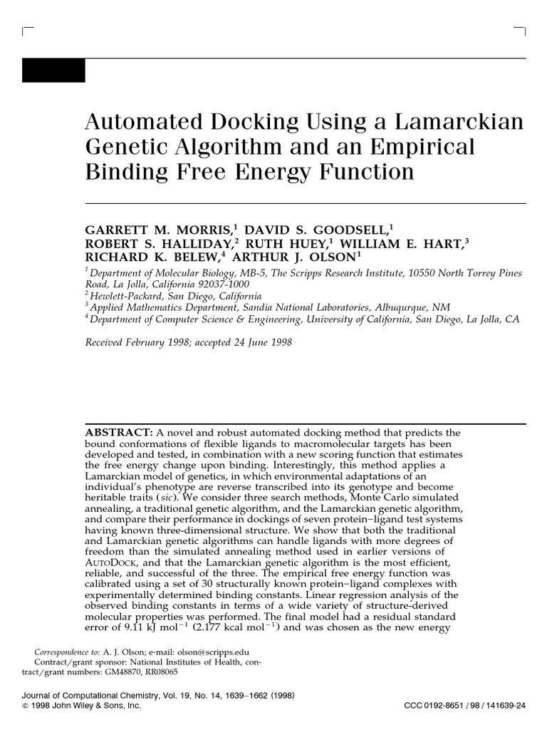 Automated Docking Using A LGA | PDF