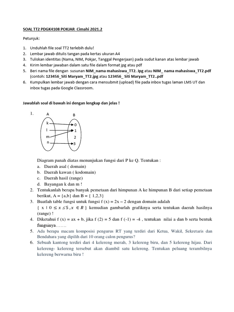 SOAL TT2 PDGK4108 POKJAR Cimahi 2021 | PDF