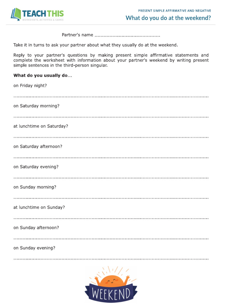 Present Simple Weekend | PDF