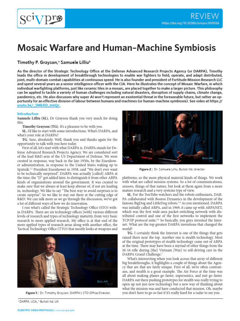 马赛克战争与人机共生 | PDF | Darpa