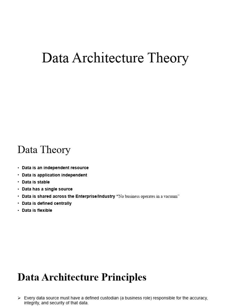 Data Architecture Theory | PDF | Data Model | Information Technology Management