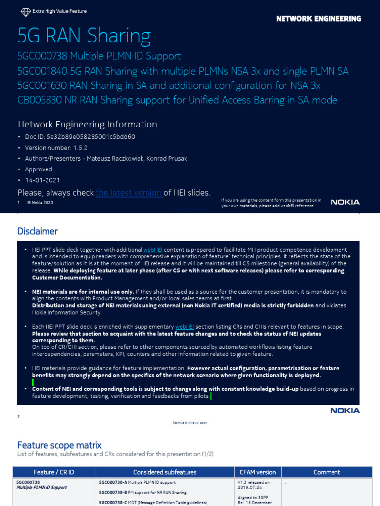 5G RAN Sharing | PDF | Lte (Telecommunication) | Computer Networking