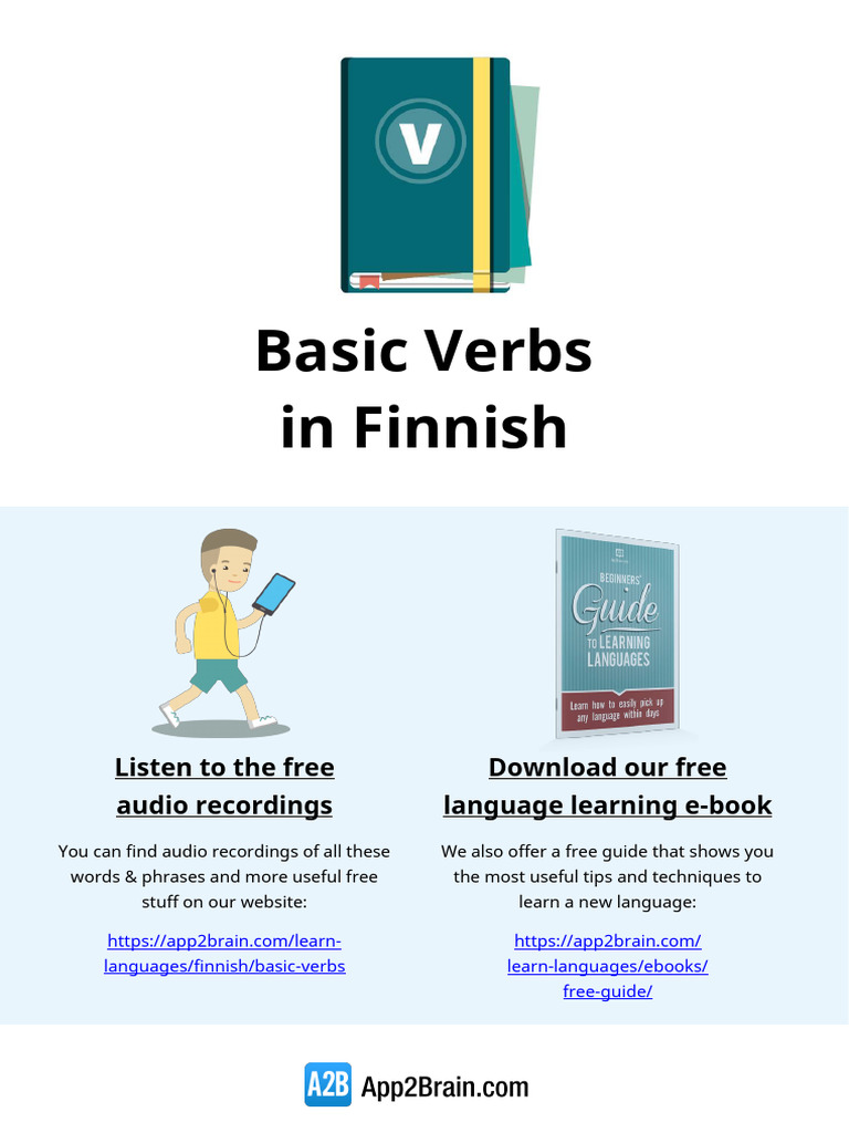 App2brain Cheat Sheet Finnish Basic Verbs | PDF | Language Mechanics ...