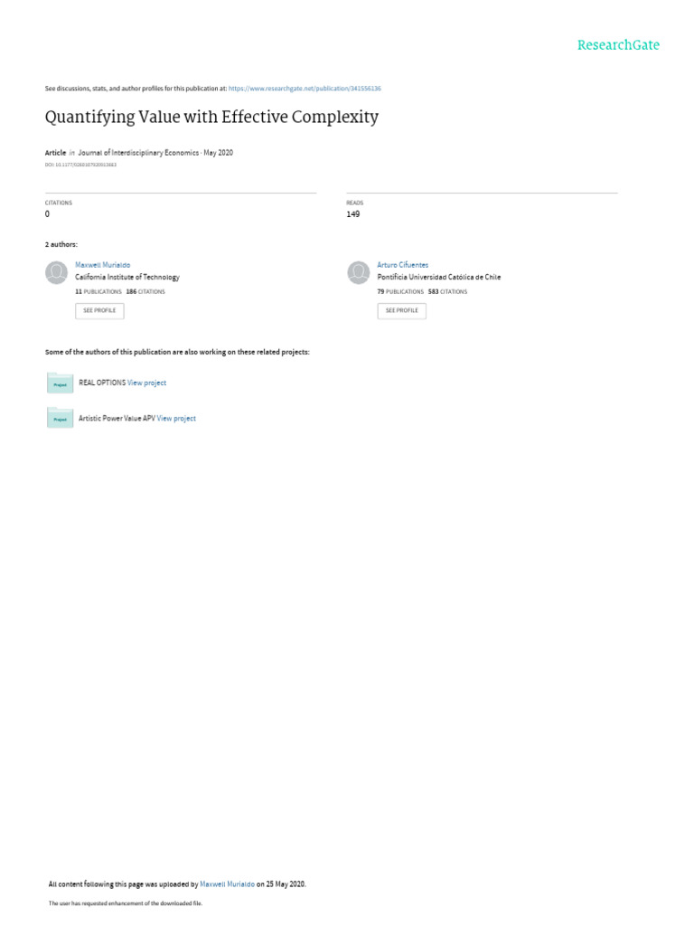 Maxwell Murialdo - Complexalism - Quantifying Value With Effective Complexity | PDF ...